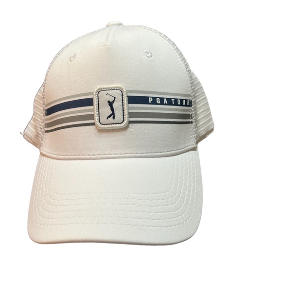 PGA Tour | Accessories | Cap Hat Pga Tour White Mesh Back Onefit Hat W ...